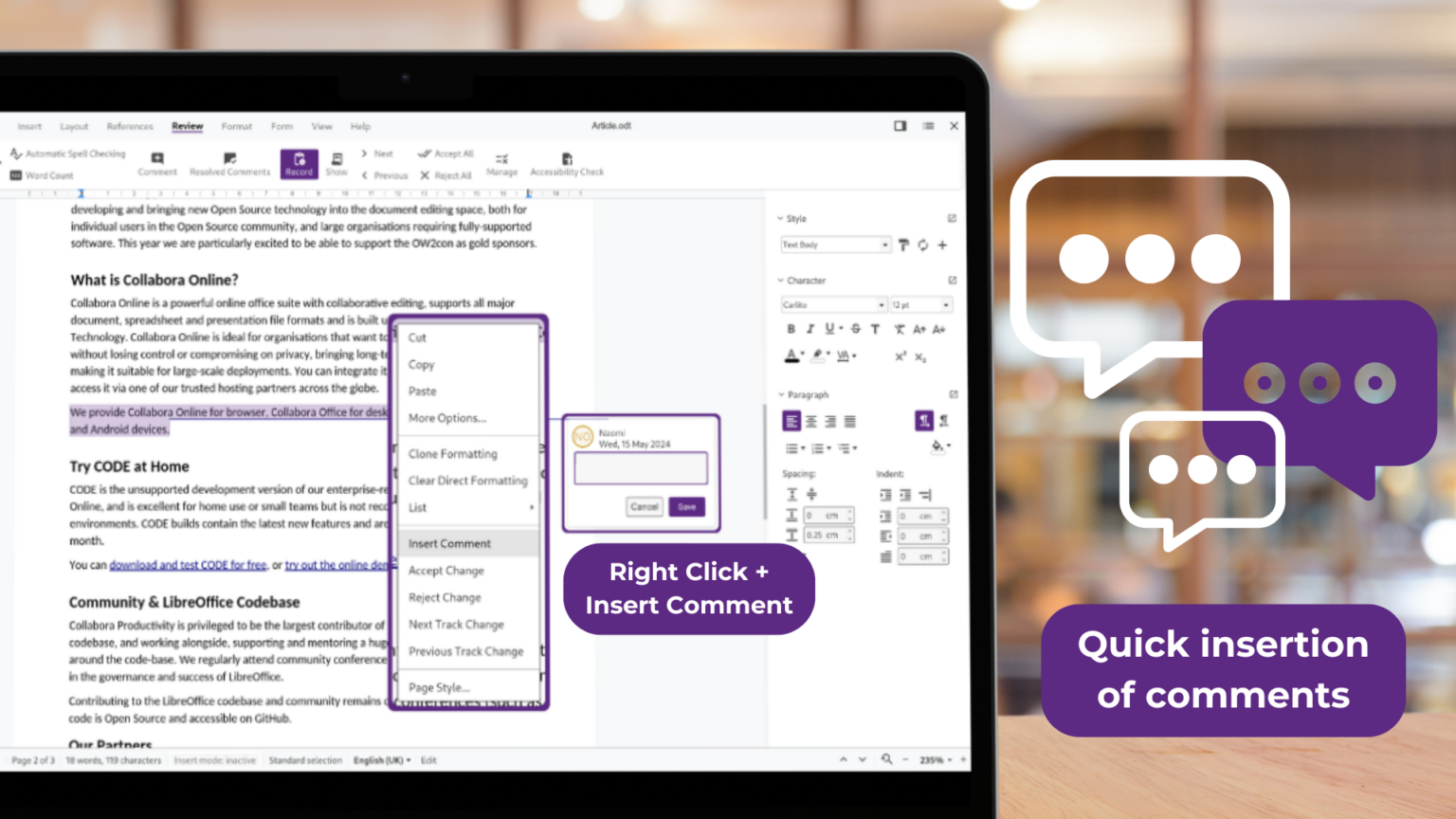 Writer - Collabora Online and Collabora Office