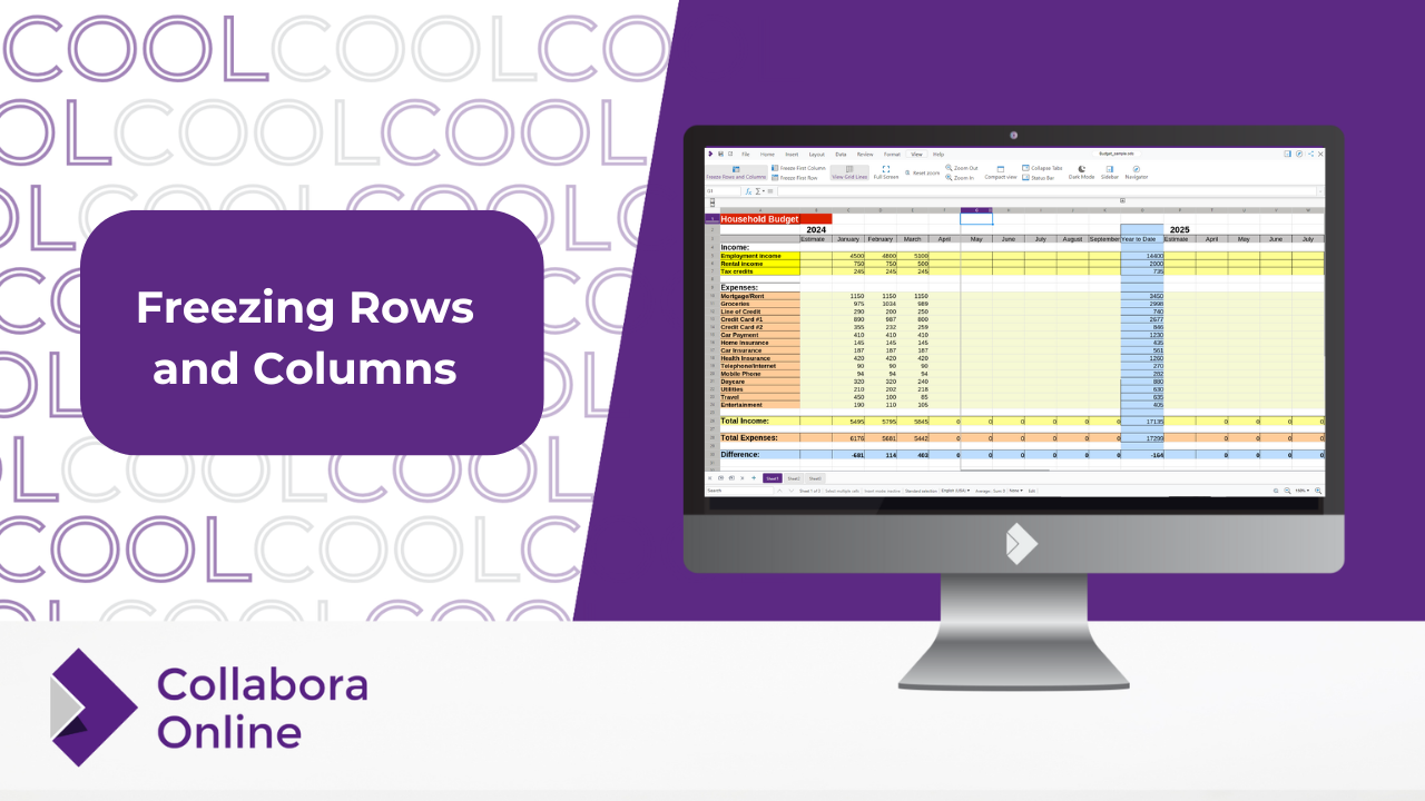 How To Freeze Rows And Columns In Collabora Online Calc Spreadsheets Collabora Online And