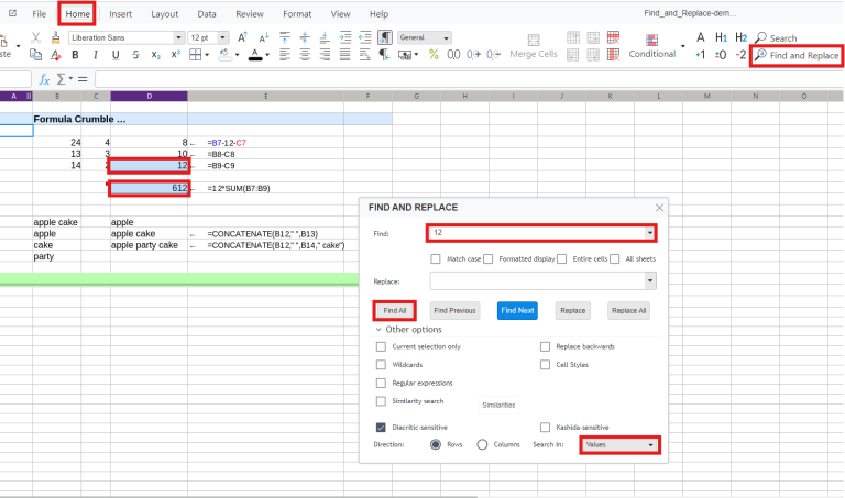 How to use Find and Replace in Collabora Online Calc Spreadsheets - Collabora Online and ...