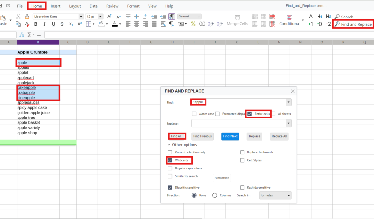 How to use Find and Replace in Collabora Online Calc Spreadsheets - Collabora Online and ...