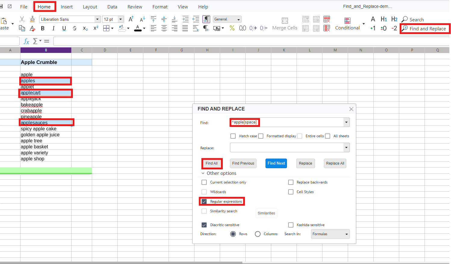 How to use Find and Replace in Collabora Online Calc Spreadsheets - Collabora Online and ...