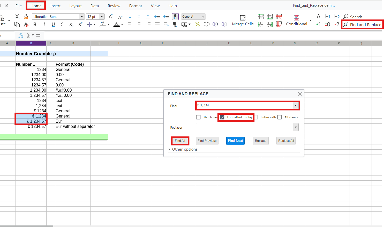 How to use Find and Replace in Collabora Online Calc Spreadsheets ...