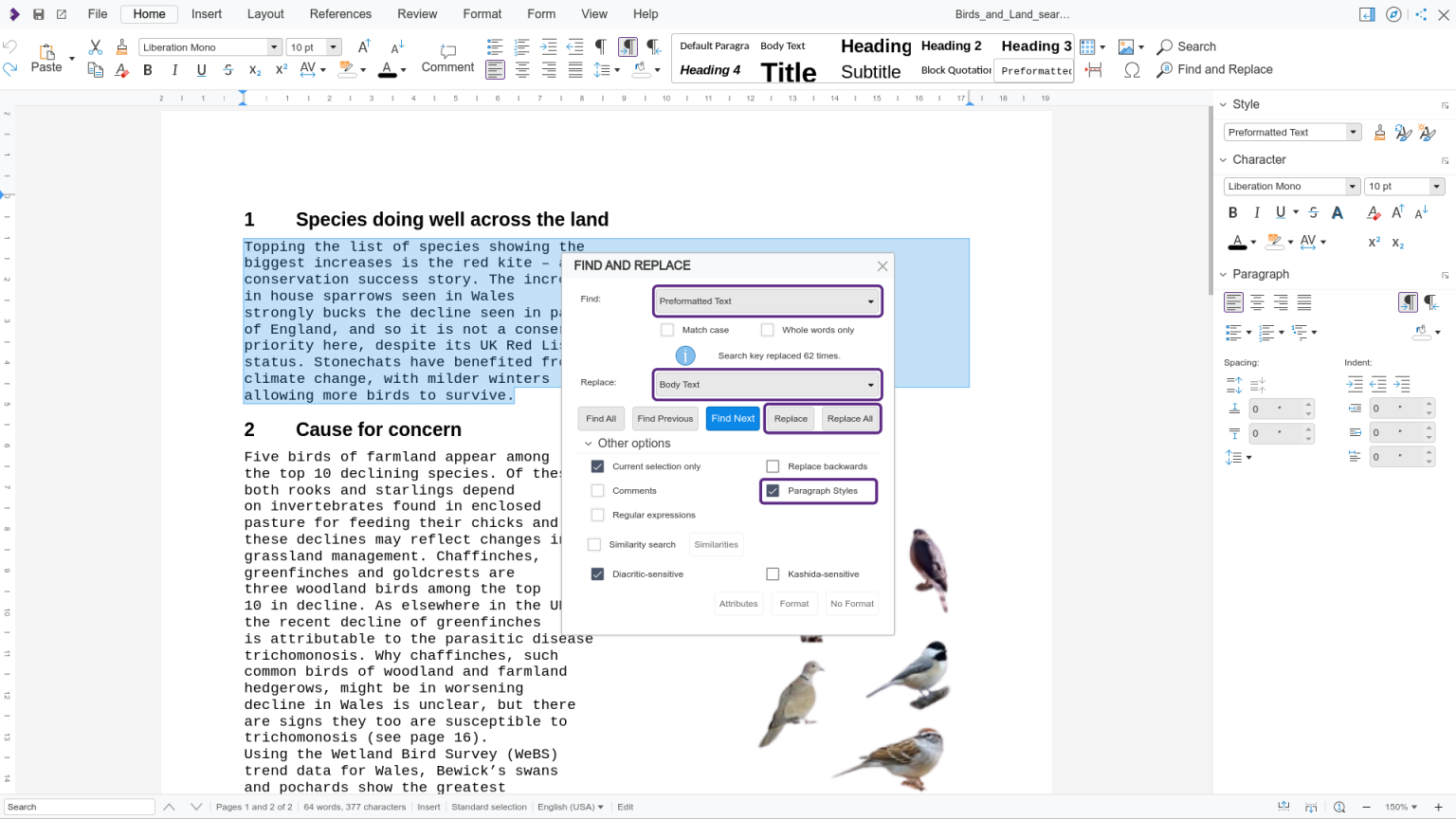 How To Use Find And Replace In Collabora Online Writer Collabora Online And Collabora Office