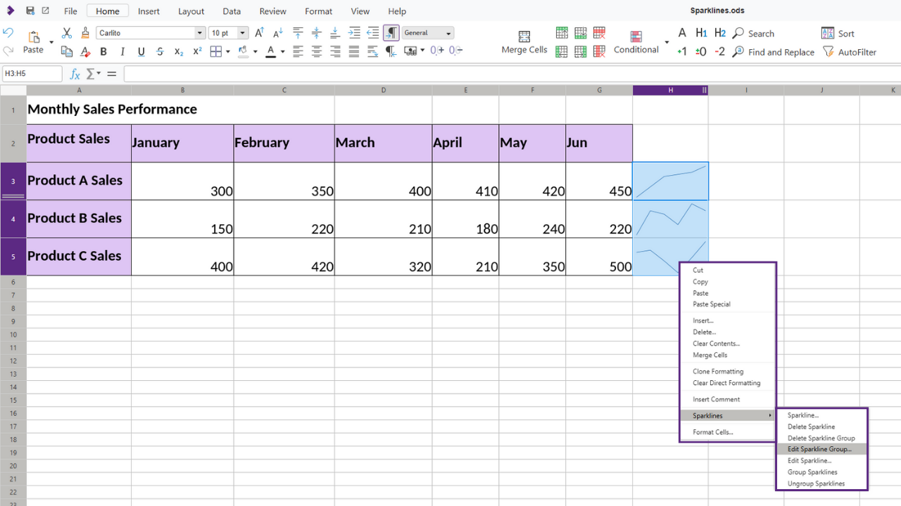How to Use Sparklines in Collabora Online - Collabora Online and ...